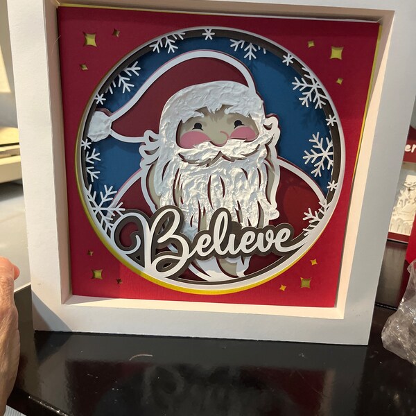 3D Christmas Shadow Box Bundle, Santa Shadow Box SVG, Christmas Layered ...