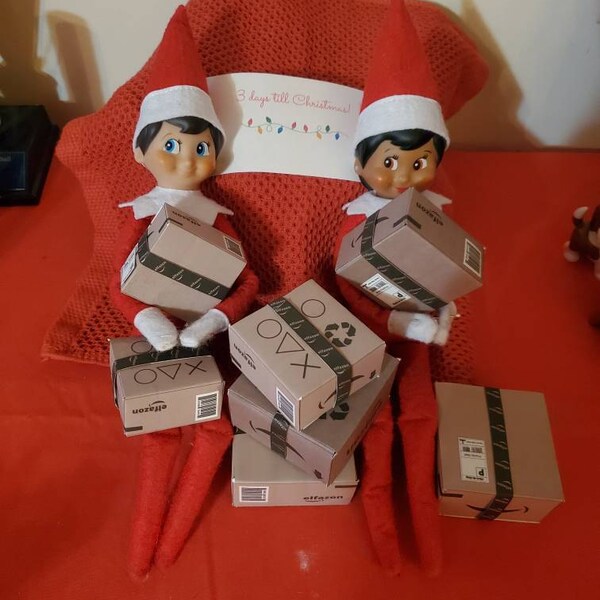 Christmas Elf Sized Elfazon Boxes amazon Elf Prop Idea Digital Download ...