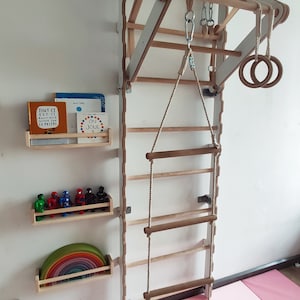 MAMOI® Swedish Ladder, Wooden Gorilla Gym for Kids, Indoor Baby ...