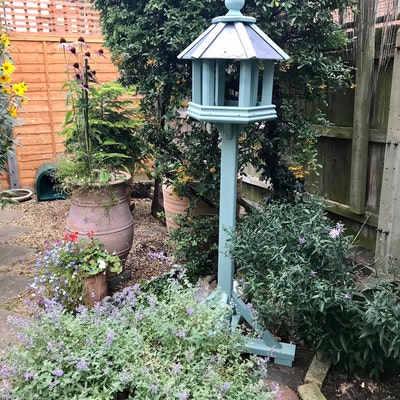 Bird Table, Country Cream Hexagonal Bird Table, Birdhouse With a ...