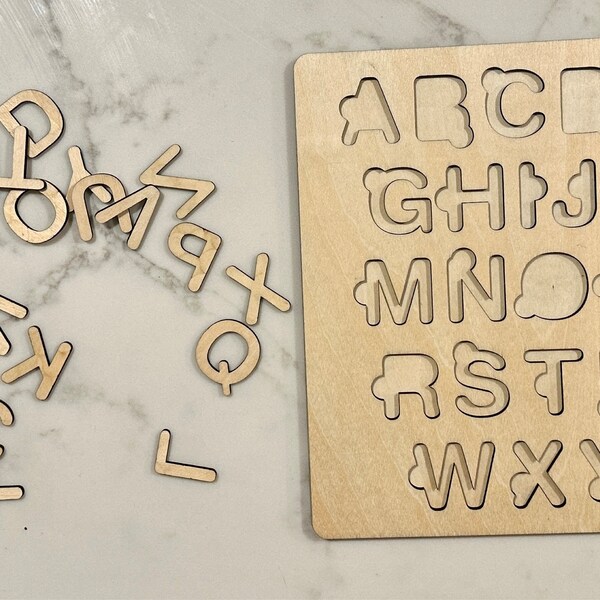 Alphabet Puzzle SVG: Children's Education Laser Cut File - Etsy