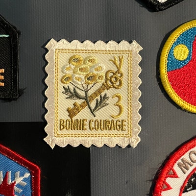 Vintage Stamps Iron on Patch,french Stamps, Embroidered Iron on Patch ...