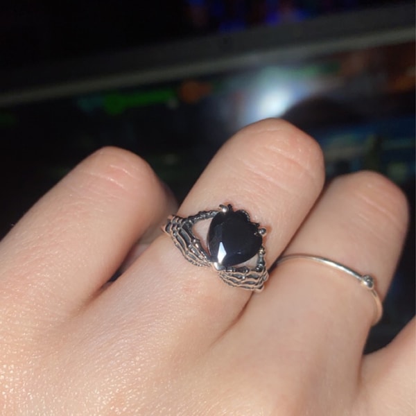 Gothic Wedding Ring,claddagh Ring,skeleton Wedding Ring Made of 925 ...