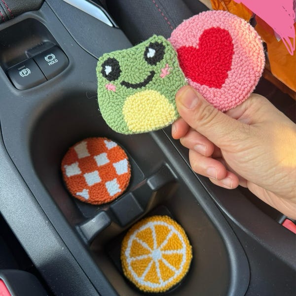 Set of 2 Car Coasters,cute Car Accessories,customisable Car Decor,new ...