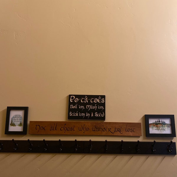 Potatoes Taters Engraved Wood Sign Hobbit Meals Menu Lord of the Rings ...