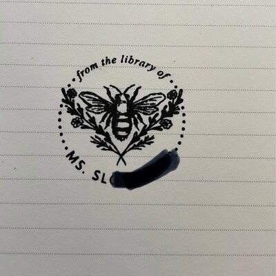 From the Library of Stamp Book Stamp Personalized Bee Ex Libris Stamp ...