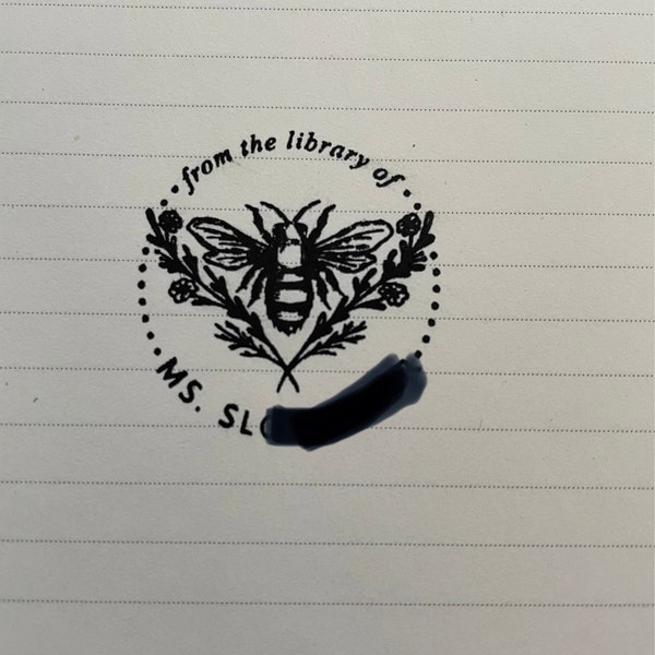 From the Library of Stamp | Book Stamp Personalized | Bee Ex Libris ...