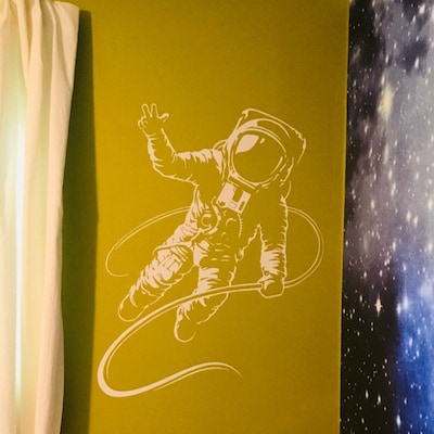 Astronaut Vinyl Wall Decal Spaceman Outer Space Kids Boy Room Art ...
