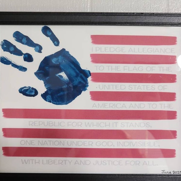 Memorial Day American Flag Handprint Art, Independence Day Handprint ...