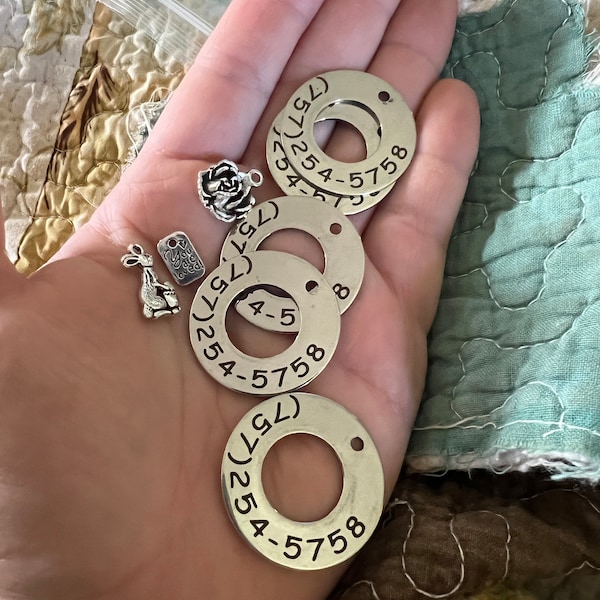 Your Name Custom Laser Engraved Stainless Steel Washer 30mm Charm EB28E ...