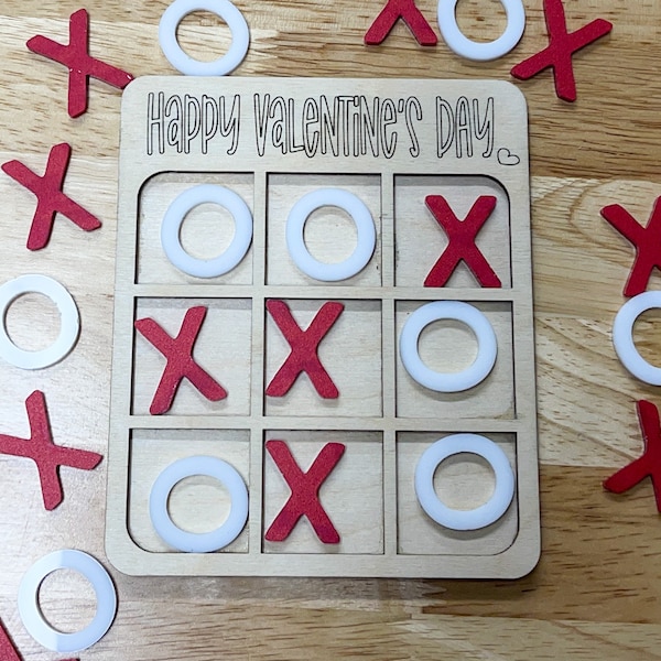 Valentine Tic Tac Toe Laser File, Valentine Svg Glowforge, Valentine ...
