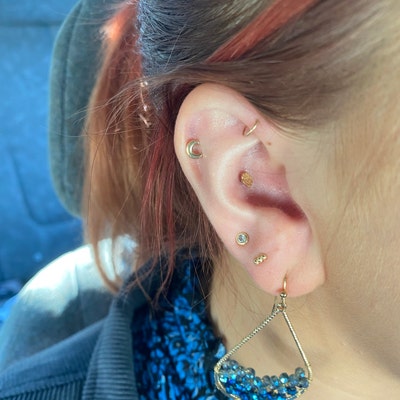 FORWARD HELIX HOOP Helix Earring Cartilage Hoop Gold Hoop Earrings Rose ...