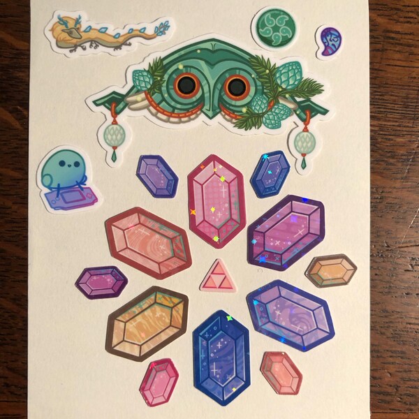 Floral Totk Mineru Zonai Sage Mask Waterproof Vinyl Stickers - the ...