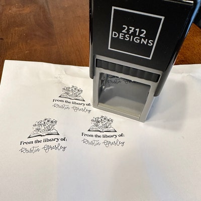 Personalized Book Stamp Self Inking Library Stamp Custom - Etsy