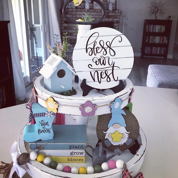 Wooden Books, Spring Decor, Mini Book Stack, Easter Decor, Farmhouse ...