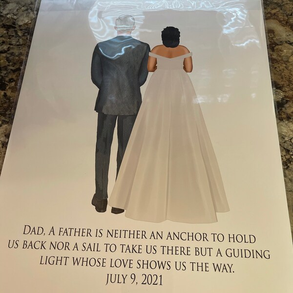 Personalized Father of the Bride Print: Wedding Keepsake Gift - Etsy