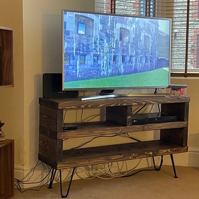 Industrial Hairpin Legs Tv Unit/tv Cabinet/chunky Rustic Handmade ...
