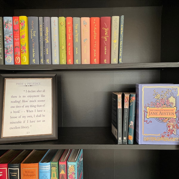 Pride and Prejudice Quote Jane Austin Reading Literature Library Wall ...