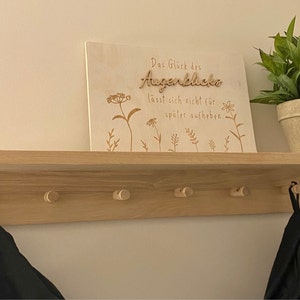 Entryway Organiser, Wooden Shelf, Key Holder for Wall, Wooden Peg Coat ...