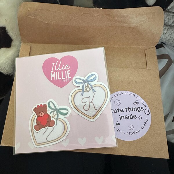 Custom Initial Heart Locket Waterproof Sticker-unique Gift ...