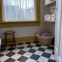 Checkerboard Sheet Vinyl Flooring Lino in Black and White Marble Tile ...