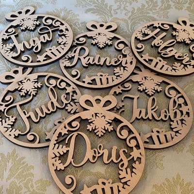 Custom Christmas Baubles With Name CHRISTMAS Gift Tags - Etsy