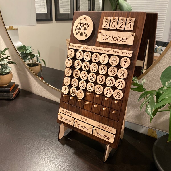 Wooden Perpetual Calendar, Montessori Calendar, Homeschool Calendar ...