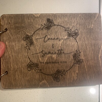 Unique Monogram Guest Book in Crazy Horse Leather Custom - Etsy