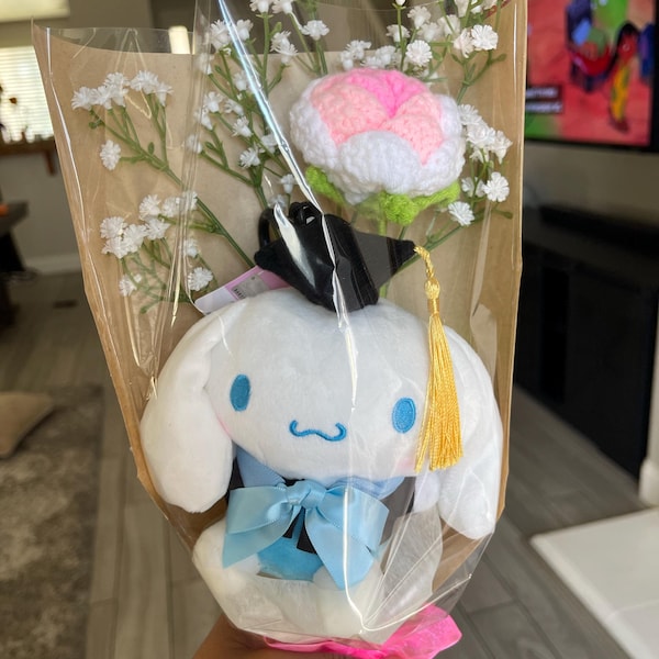 Sanrio Crochet Bouquet, Sanrio Heart Series, Crochet Flowers Bouquet, Sanrio Gift, Valentine's ...