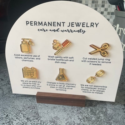 Permanent Jewelry How It Works Poster Design Groovy Banner - Etsy