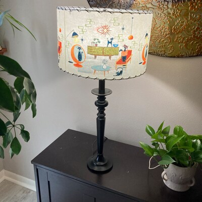 Mid Century Modern Vintage Style Fiberglass Lamp Shade Cowboy Buck N ...