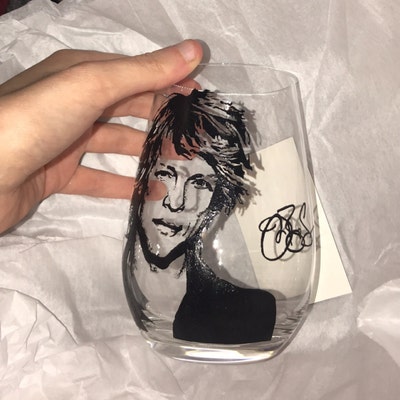 Bruce Springsteen Hand Painted Stemless Wine Glass - Etsy