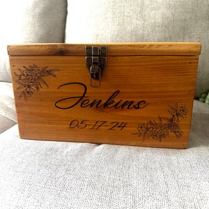 Wooden Memory Box, Time Capsule Box, Baby Keepsake Box, Children's ...