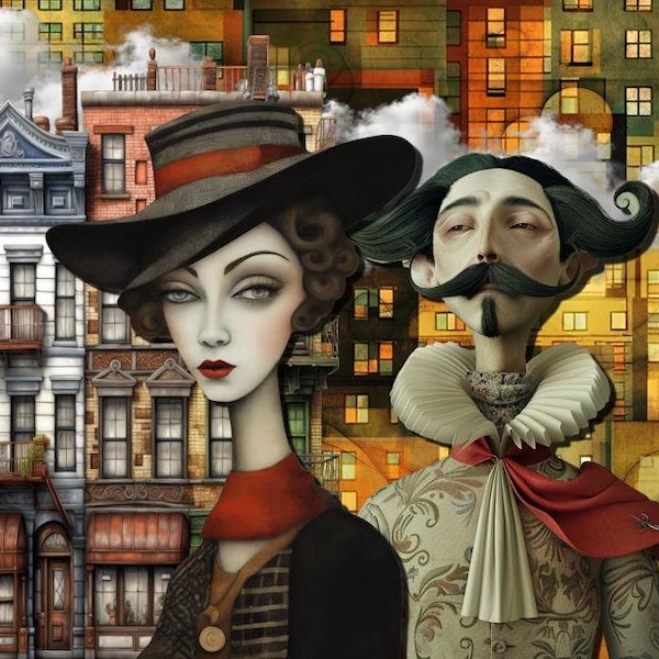 World of Mustache, 55 Portraits of Whimsical Surreal Man With Mustache ...