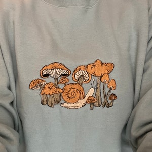 Mushroom Moth Embroidered Beanie Handmade Embroidered - Etsy