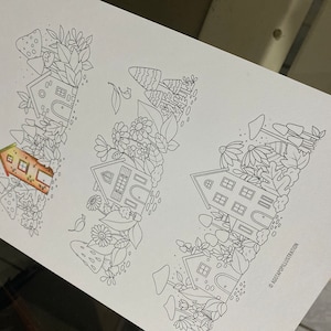 Tiny Houses Colouring Page Set for Adults. 23 Tiny Illustrations ...