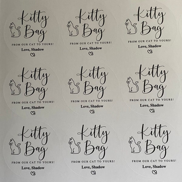 40 Kitty Cat Bags Wedding Stickers and Bags - Etsy