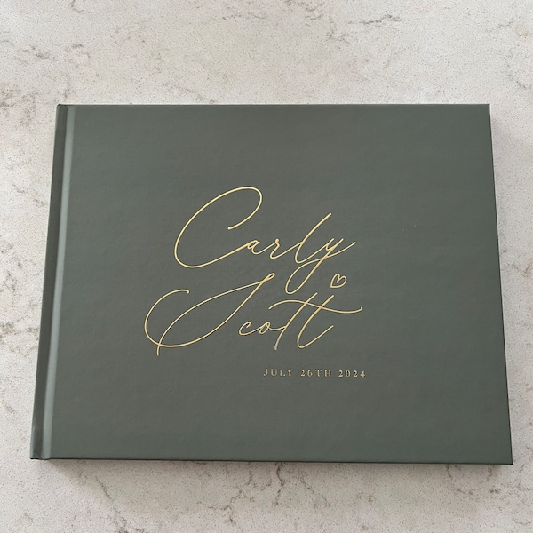 Green Wedding Guest Book, Wedding Sign In, Photo Album, Photobook ...