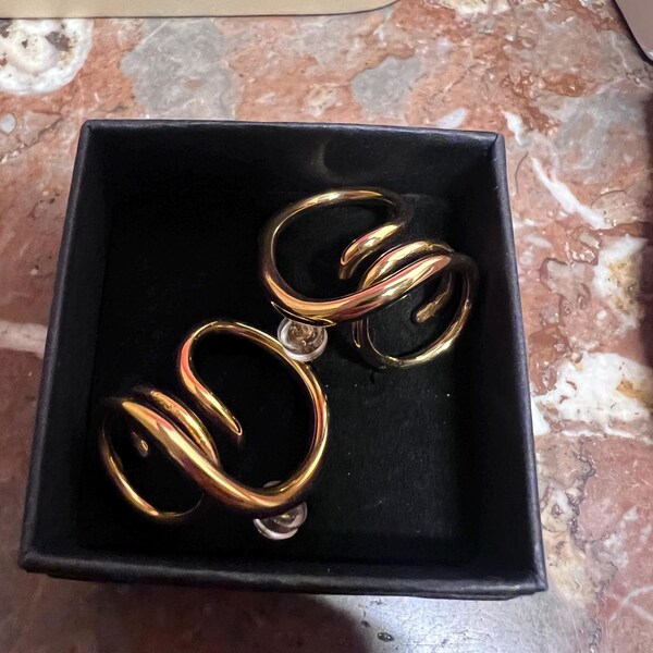 "foucault Pendulum" Earrings, Mobile Loops in 18k Gold Plate, XL ...