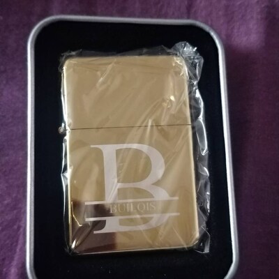 Personalised Engraved Lighter Refillable Gift Set With Box Father's Day ...