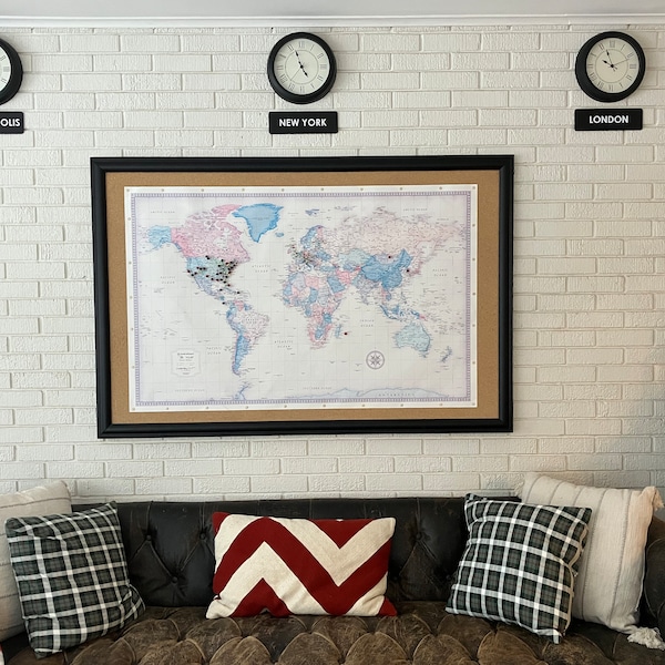 Bsign - World Clock Sign - Time Zone Clock Signs - Wood Sign for Wall ...