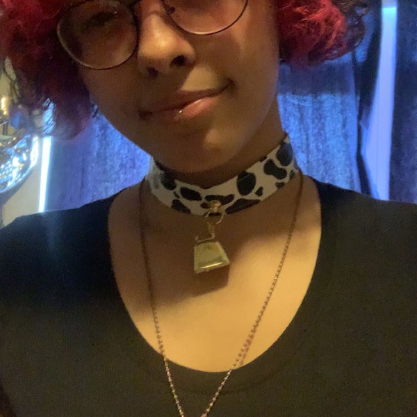 Soft Pleather Cow Chokers With Bell | Custom Printed | MULTI Colors ...