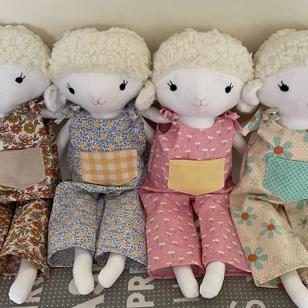 Lamb Sewing Pattern PDF - Make a Cloth Lamb Doll / Stuffed Animal Toy and Clothes for Easter ...