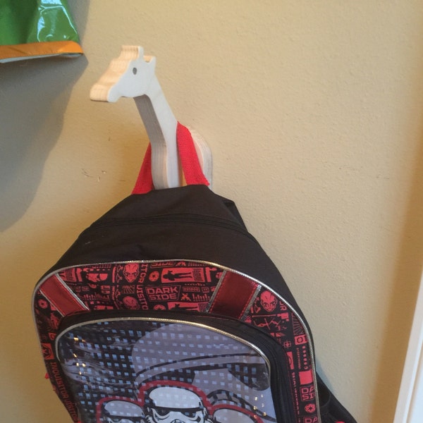 Kids Room Hooks - Giraffe Wall Hook in Birch: Playful Wooden Hanger for ...