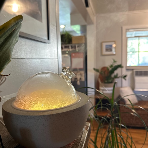 Luna | Glass Dome & White Speckled Concrete Diffuser | Essential Oil ...