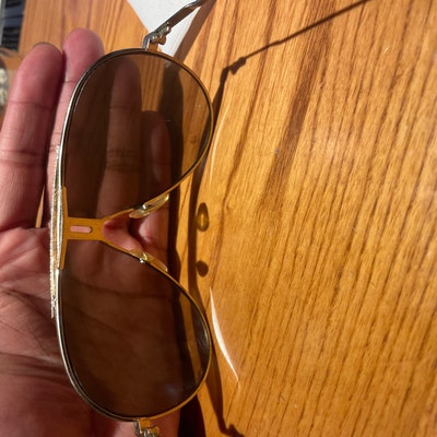 Vintage Double Bridge Aviator Sunglasses // Gold Metal Frames - Etsy