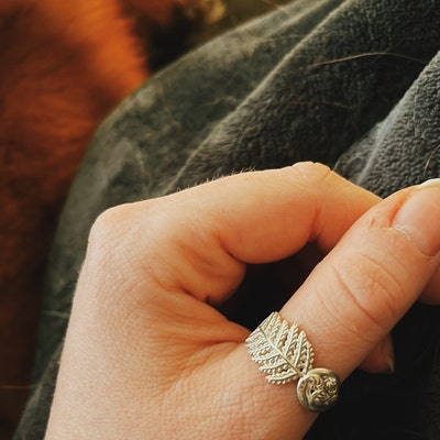 Hemlock Tree Branch Ring, Sterling Silver Ring, Branch Ring, Pine ...