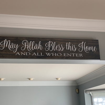 Bless This Home and All Who Enter, Entryway Welcome Wood Sign, Top ...