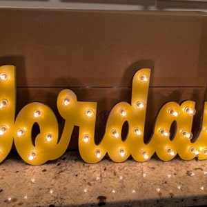 Marquee Sign Name Custom Personalized Lighted Sign Marquee Letters Wood ...