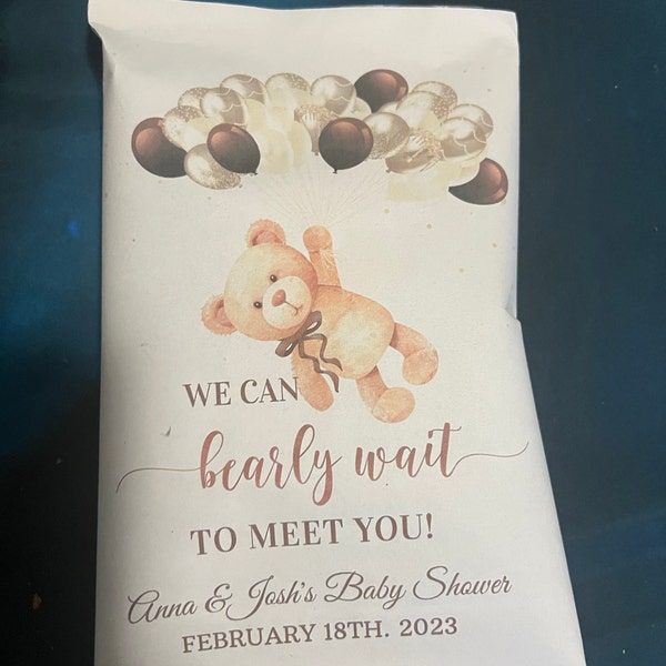 Editable Teddy Bear Chip Bag Label Bear Themed Labels Sized to Print on ...